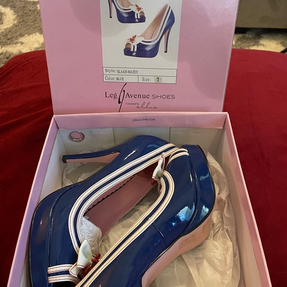 Leg Avenue | Shoes | Leg Avenue Shoesretro Sailor Blue Heelspumps Pinup ...